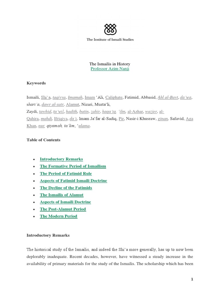 Ismaili History and Doctrine | PDF | Isma'ilism | Shia Islam
