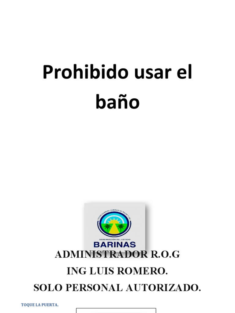 Prohibido Usar El Baño Pdf 