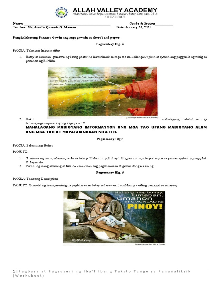 Filipino Pagbasa at Pagsusuri | PDF