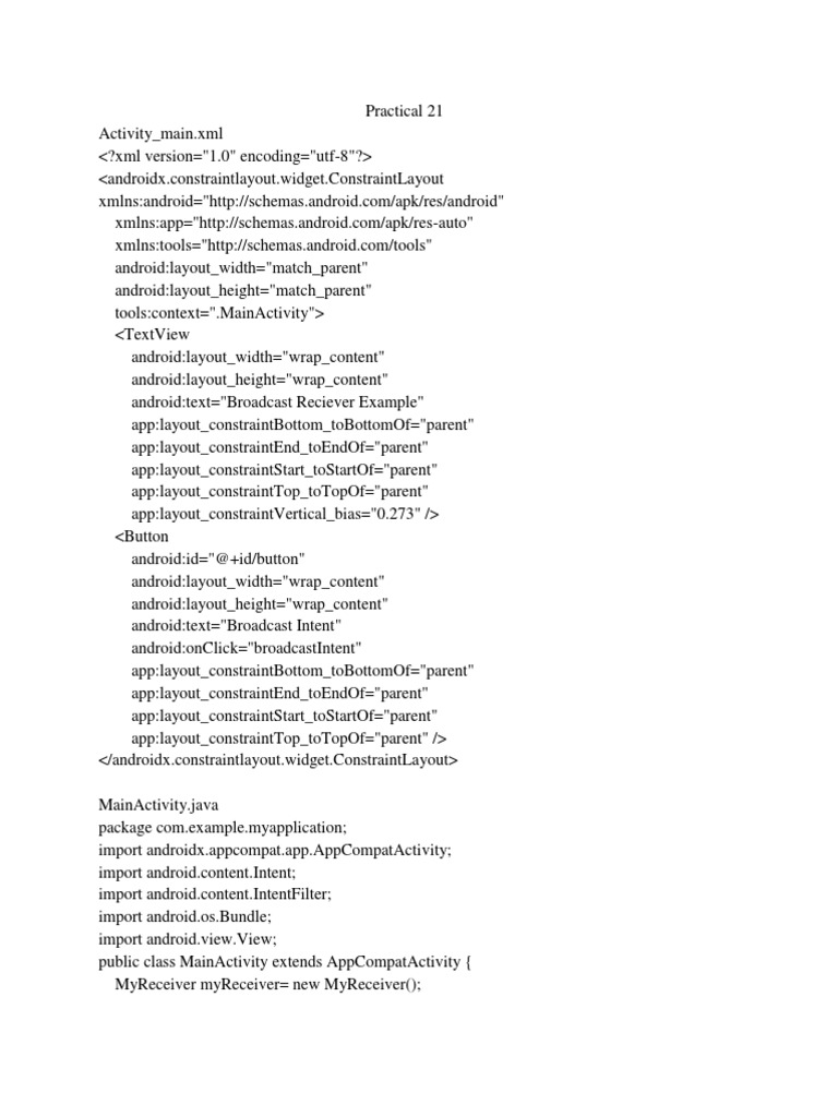 MAD Practical 21 | PDF | Android (Operating System) | Application Software