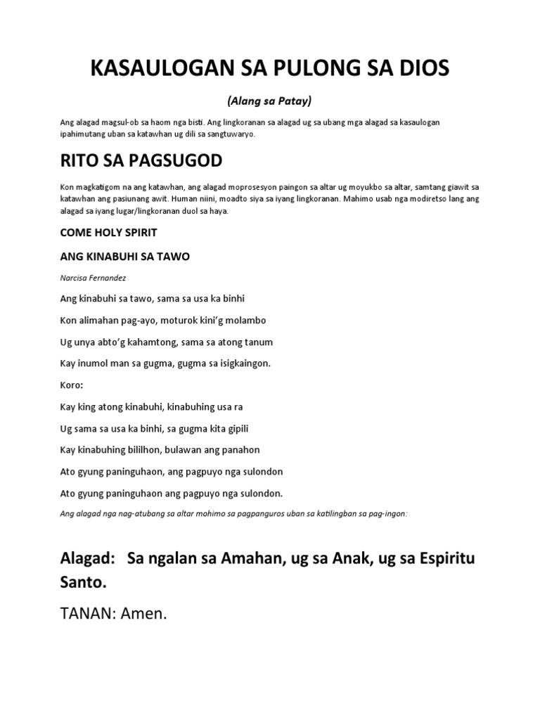 Kasaulogan Sa Patay | PDF