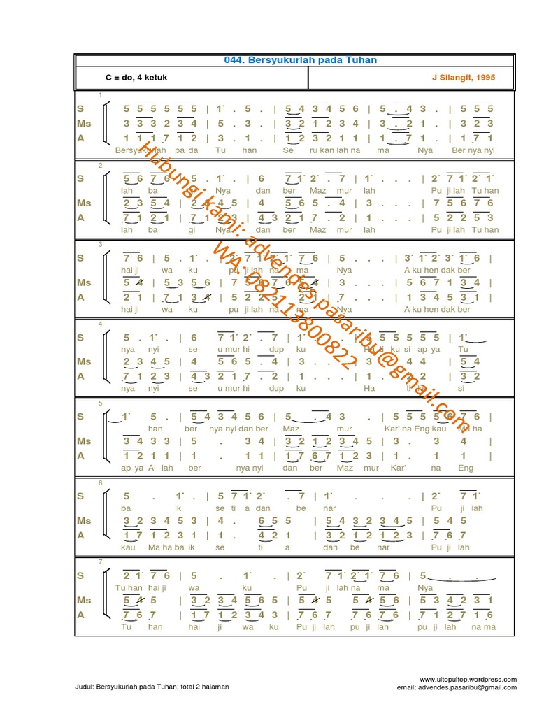 Bersyukurlah Pada Tuhan | PDF