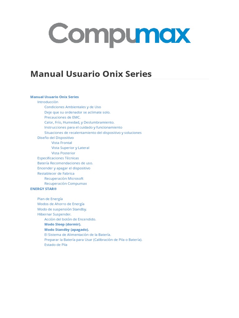 Manual Usuario Onix Series | PDF