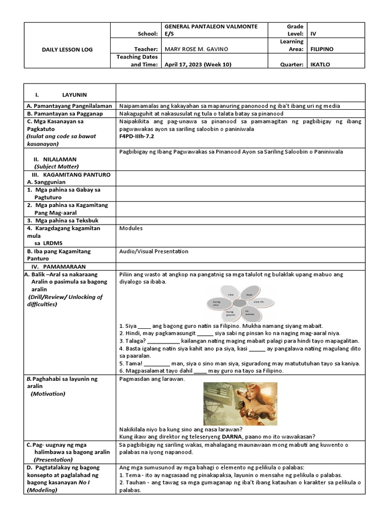 Q3 Fil Week 9 DLP | PDF