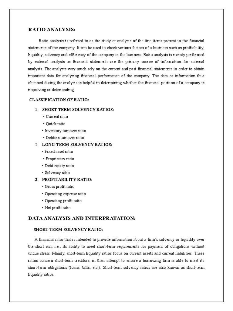Ratio Analysis | PDF | Equity (Finance) | Revenue