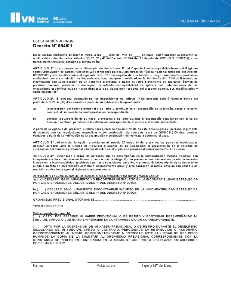 DDJJ Decreto #894 - 01 - Color | PDF