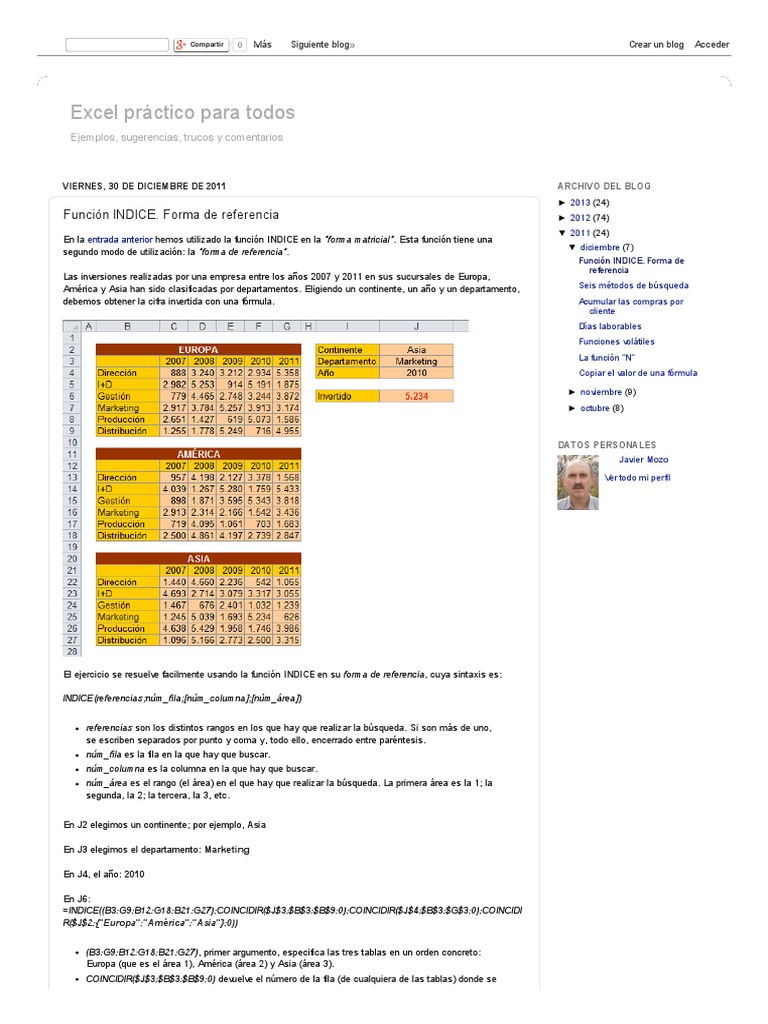 Excel Práctico para Todos - Función INDICE | PDF