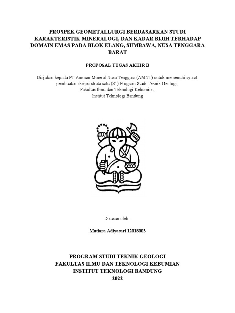 Prospek Geometallurgi Berdasarkan Studi Karakteristik Mineralogi, Dan Kadar Bijih Terhadap ...