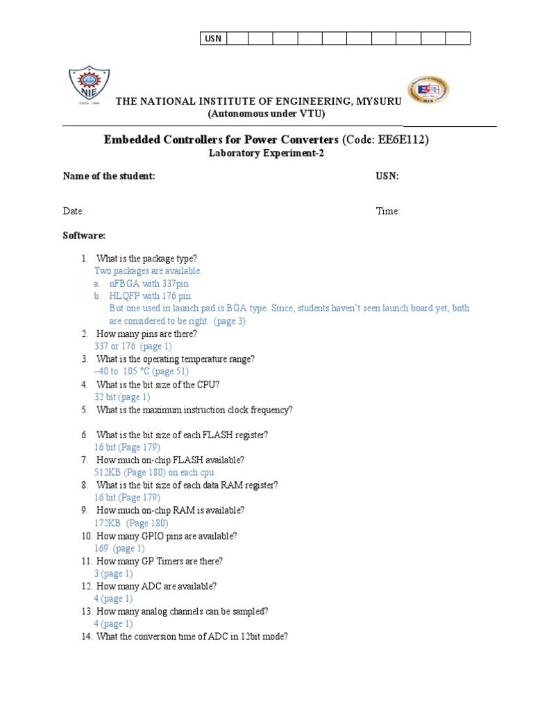 ECPC Assignment 2 - With Ans | PDF | Microcontroller | Analog To Digital Converter
