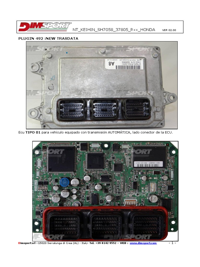 NT KEIHIN SH7058 37805 RXX HONDA 1034 | PDF | Informática | Ingenieria ...