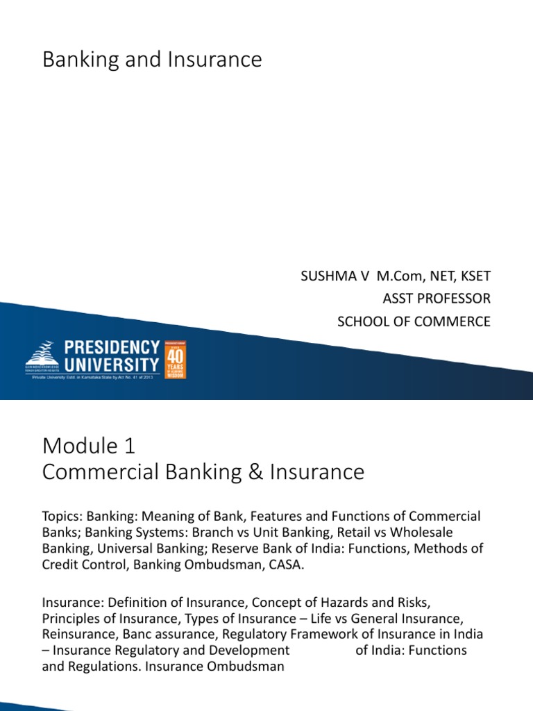 Banking and Insurance Overview | PDF | Banks | Insurance