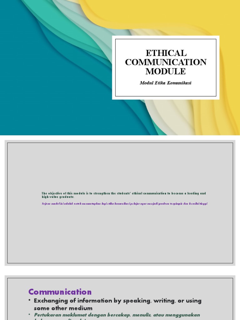 Ethical Communication: Modul Etika Komunikasi | PDF