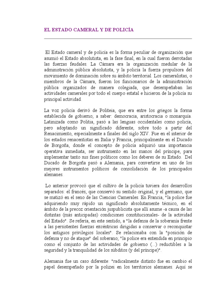 Estado Cameral y Policía en Alemania | PDF | Prusia | Santo Imperio Romano