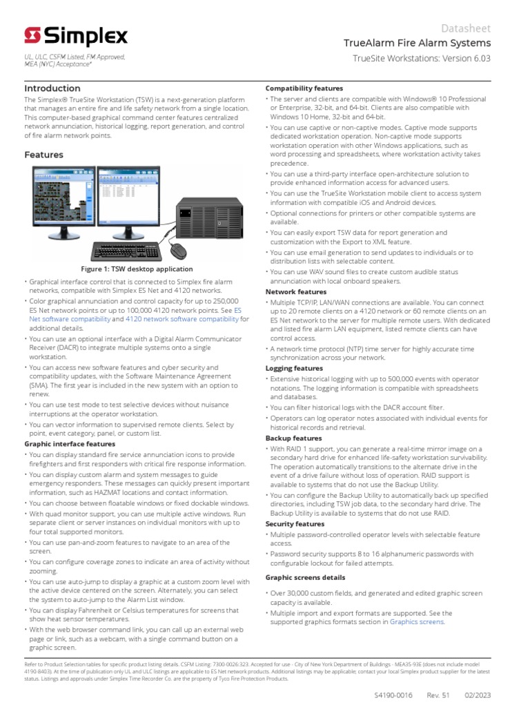 Datasheet: Truealarm Fire Alarm Systems | PDF | Computer Network ...