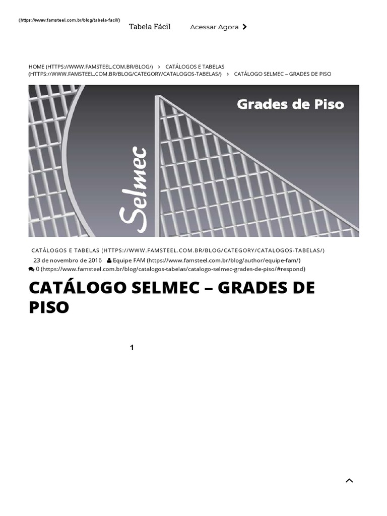 Catálogo Selmec: Grades de Piso | PDF
