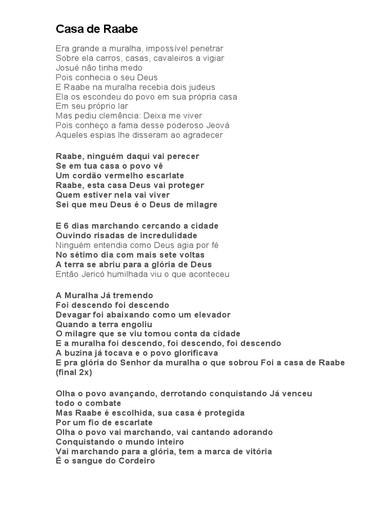 Casa de Raabe Letra | PDF