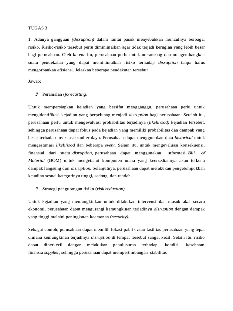 TUTON 3 Manajemen Rantai Pasokan EKMA4371 | PDF