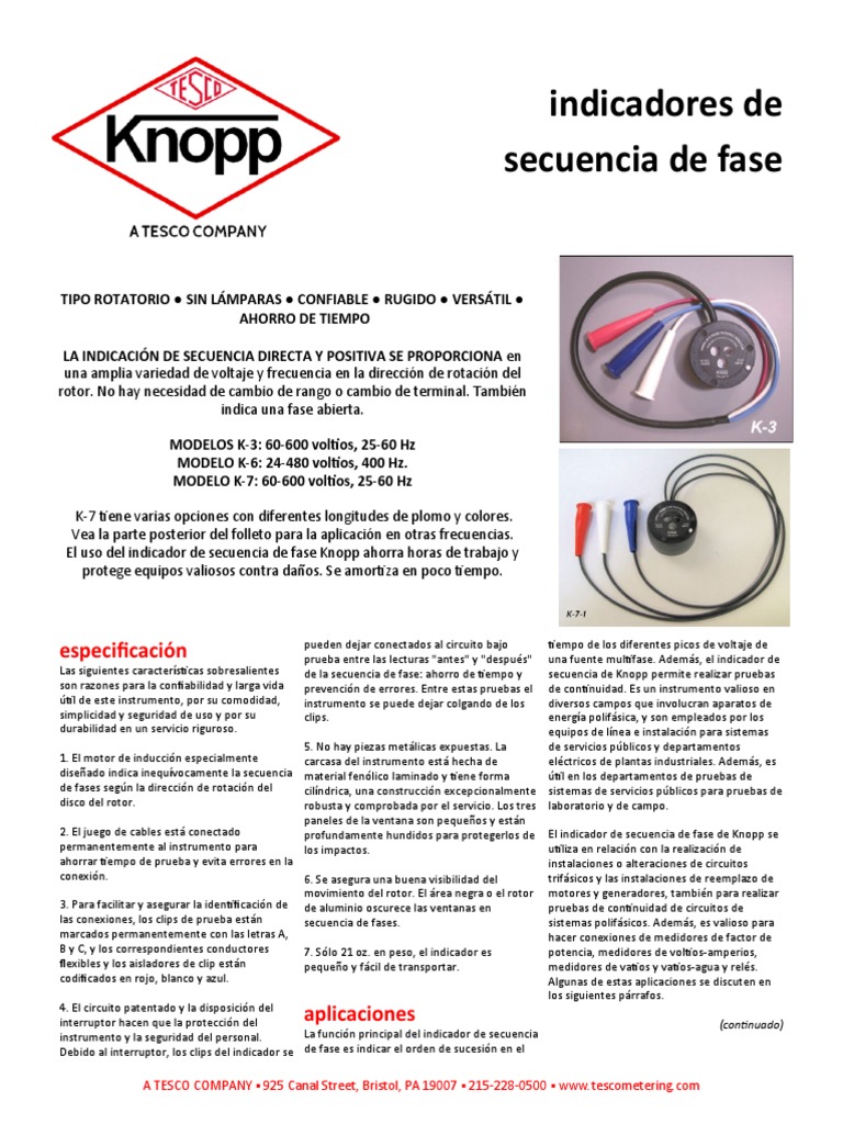 Knopp Phase Sequence Indicators LATIN AMERICA 2021 | PDF | Generador ...