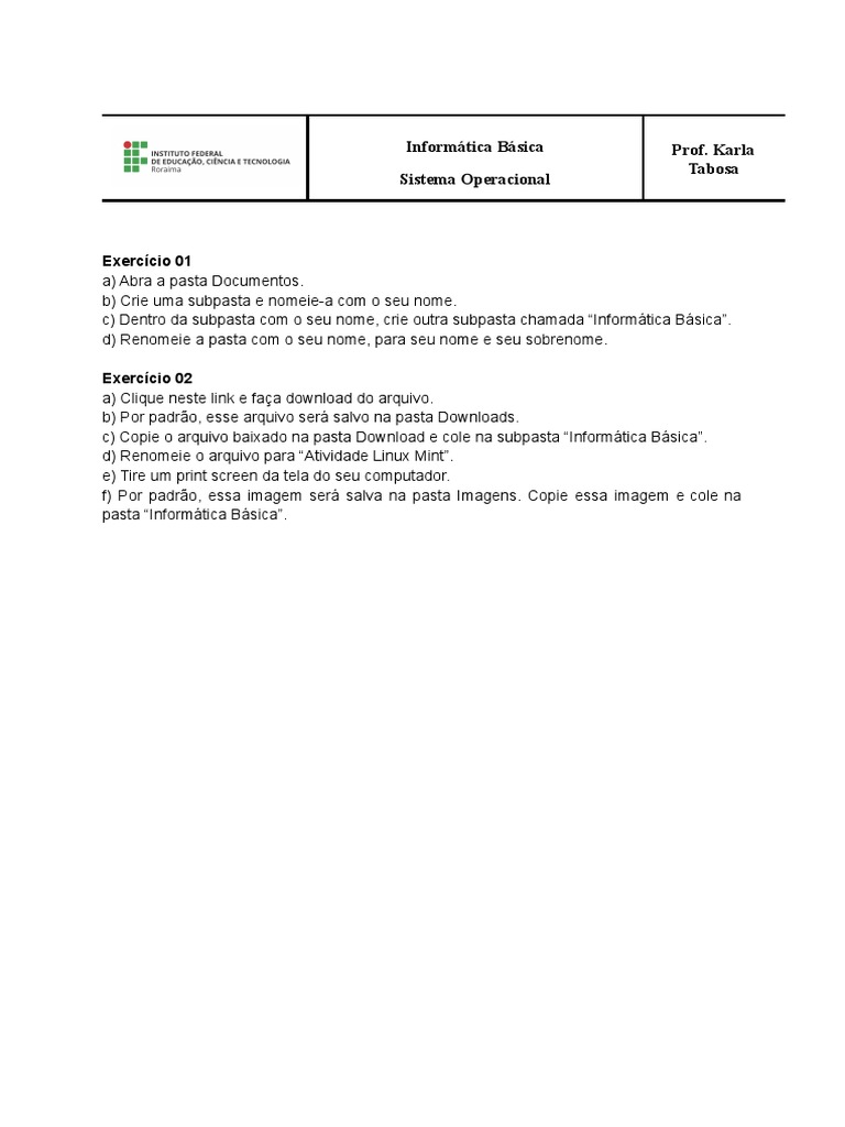 Atividade Linux Mint | PDF