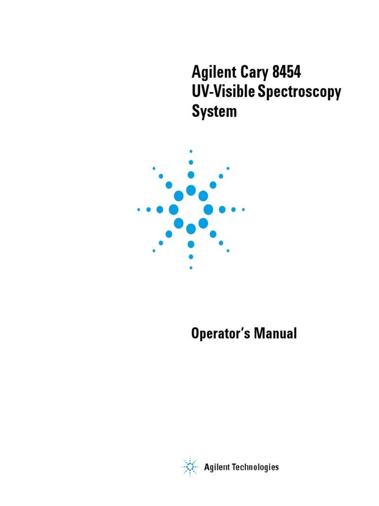 G1115-90054 Operators Manual | PDF | Ultraviolet–Visible Spectroscopy ...