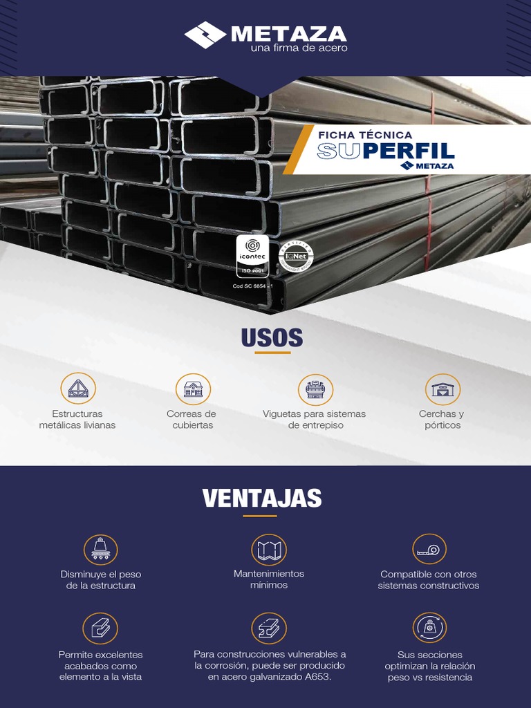 Perfiles Metálicos Livianos: Usos y Ventajas | PDF | Mecanica clasica | Mecánica