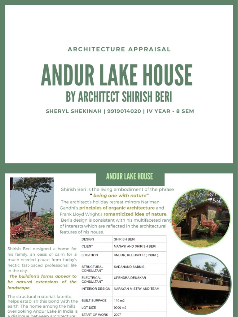 ANDUR LAKE HOUSE BY ARCHITECT SHIRISH BERI | PDF | Architectural Design ...