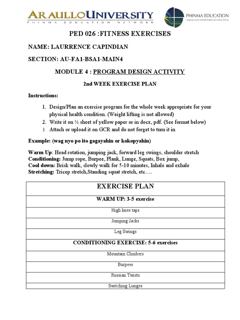 P3 Ped-026-Module-4-Activity | PDF | Wellness