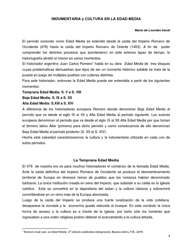 Indumentaria en la Edad Media | PDF | Ropa | Edades medias