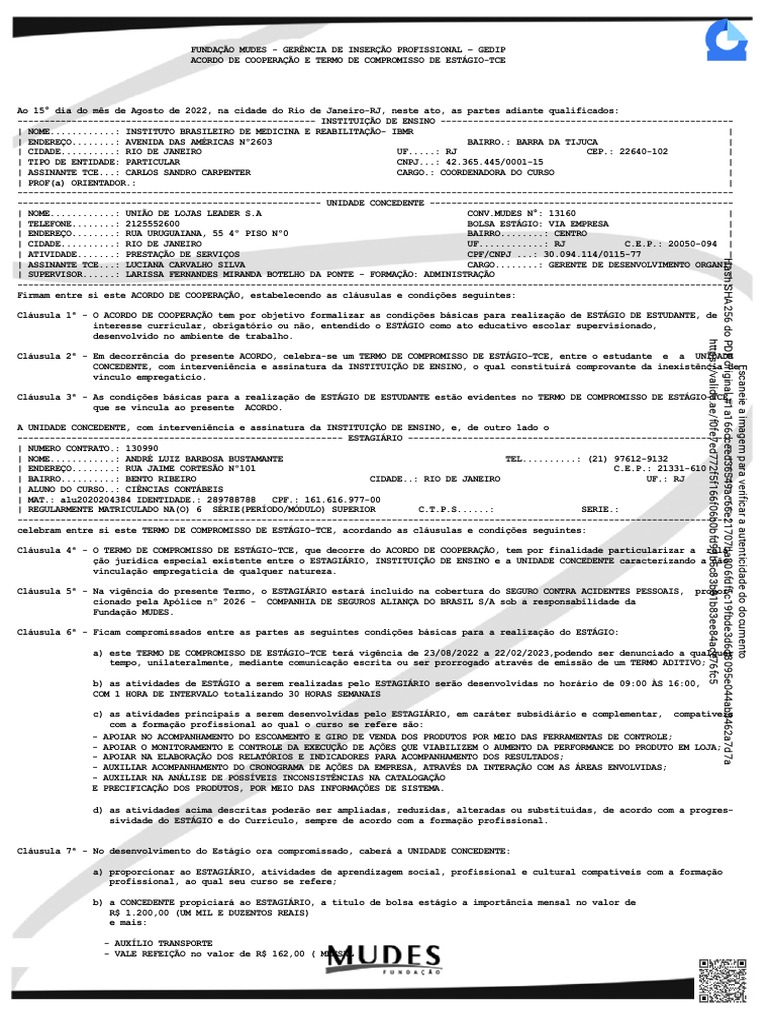 Contrato Tce - Assinado | PDF | Desenvolvimento profissional