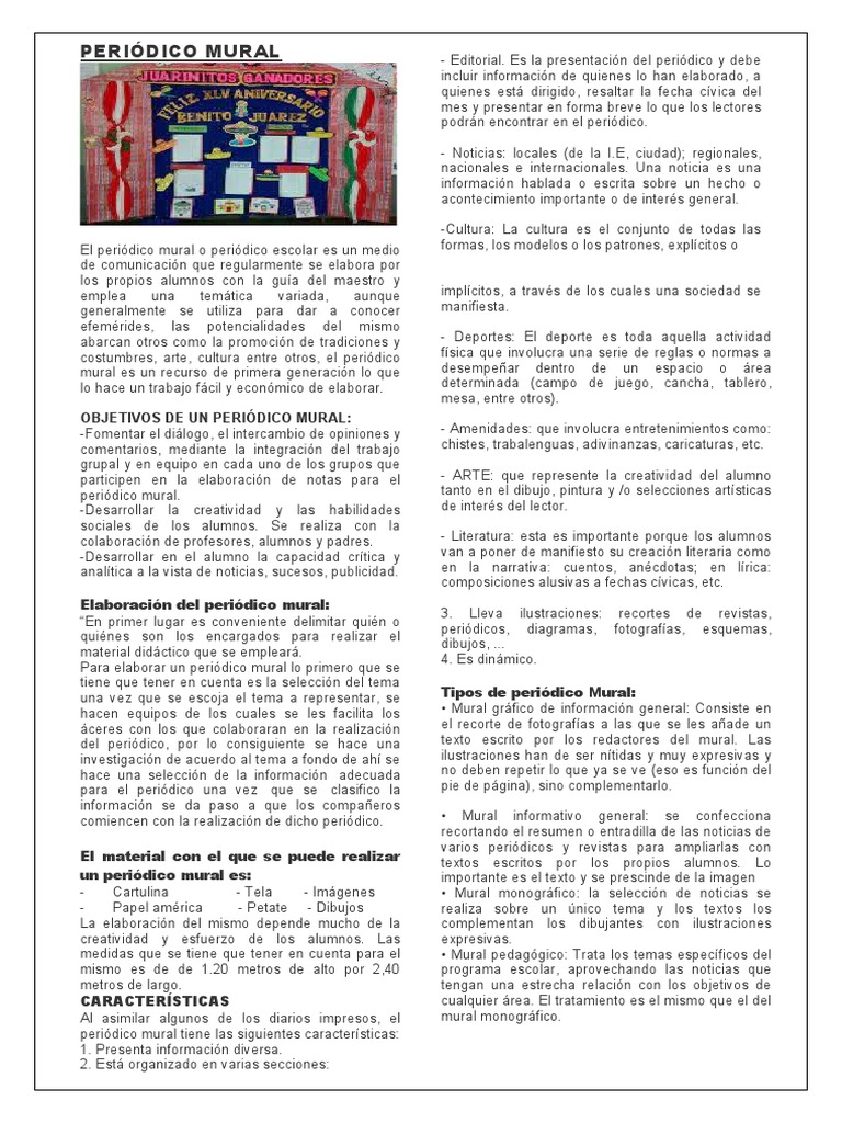 Guía para Crear un Periódico Mural Escolar | PDF | Periódicos