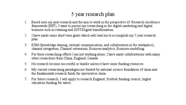 5-Year Research Plan in Digital Marketing | PDF