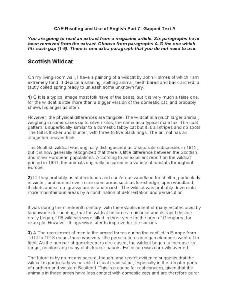 Unit 8 - Class 3.1c - CAE Reading and Use of English Part 7 - Gapped ...