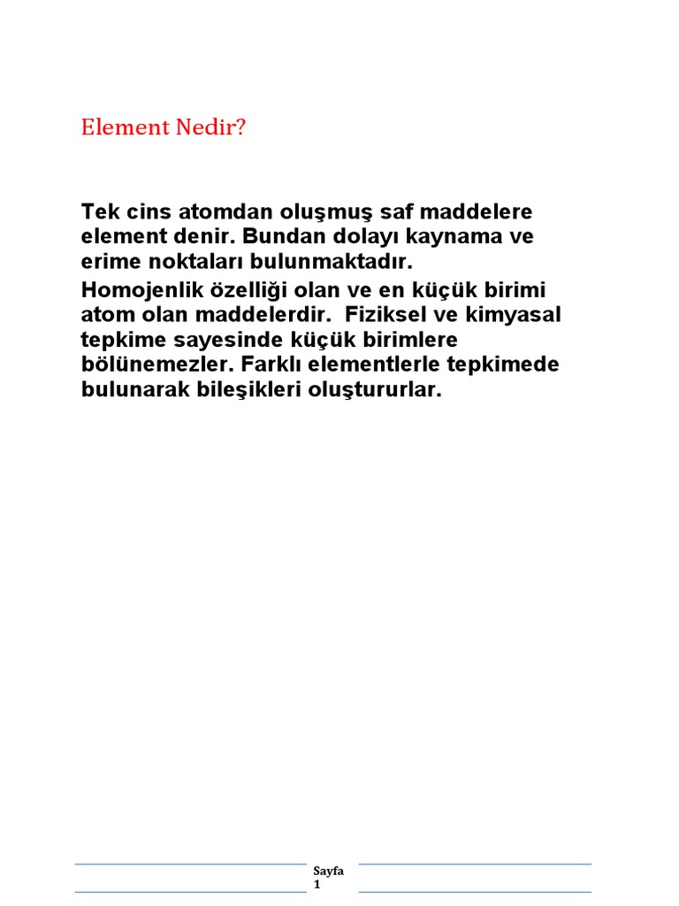 Element Nedir | PDF