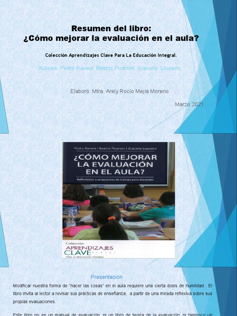 Resumen Del Libro ¿Cómo Mejorar La Evaluación en El Aula | PDF ...