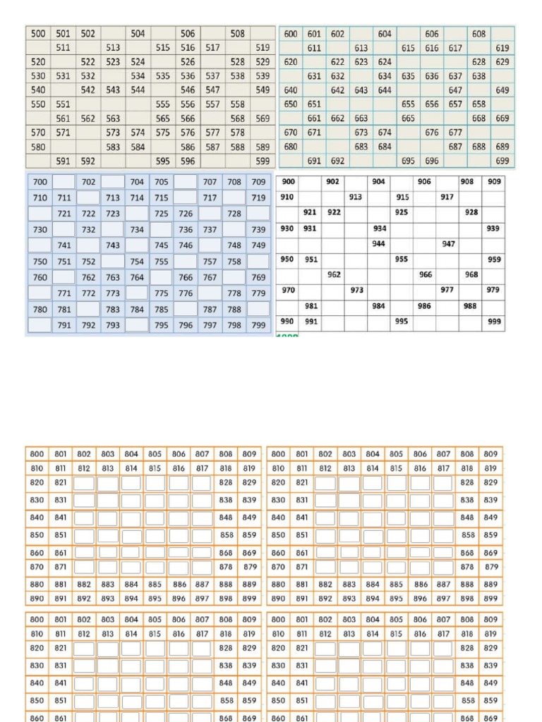 Numeros Del 500 Al 800 | PDF