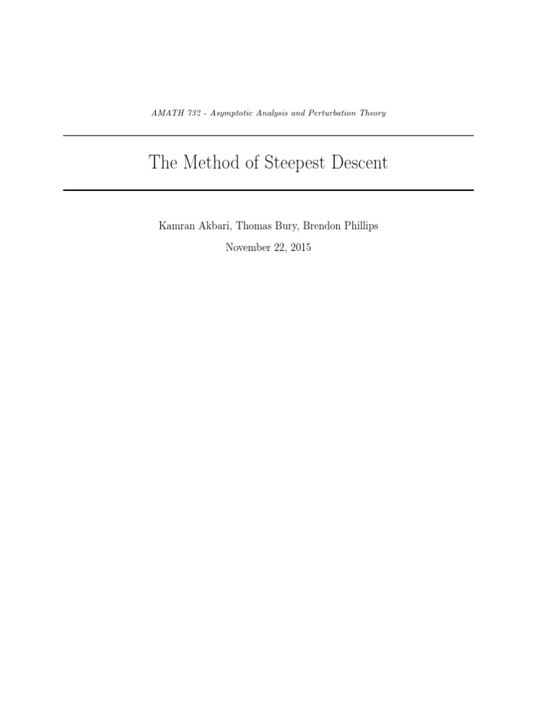 The Method of Steepest Descent | PDF | Nonlinear System | Asymptotic Analysis