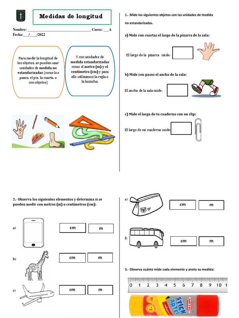 Guia Medidas de Longitud 2° Basico | PDF | Notación | Unidades de medida