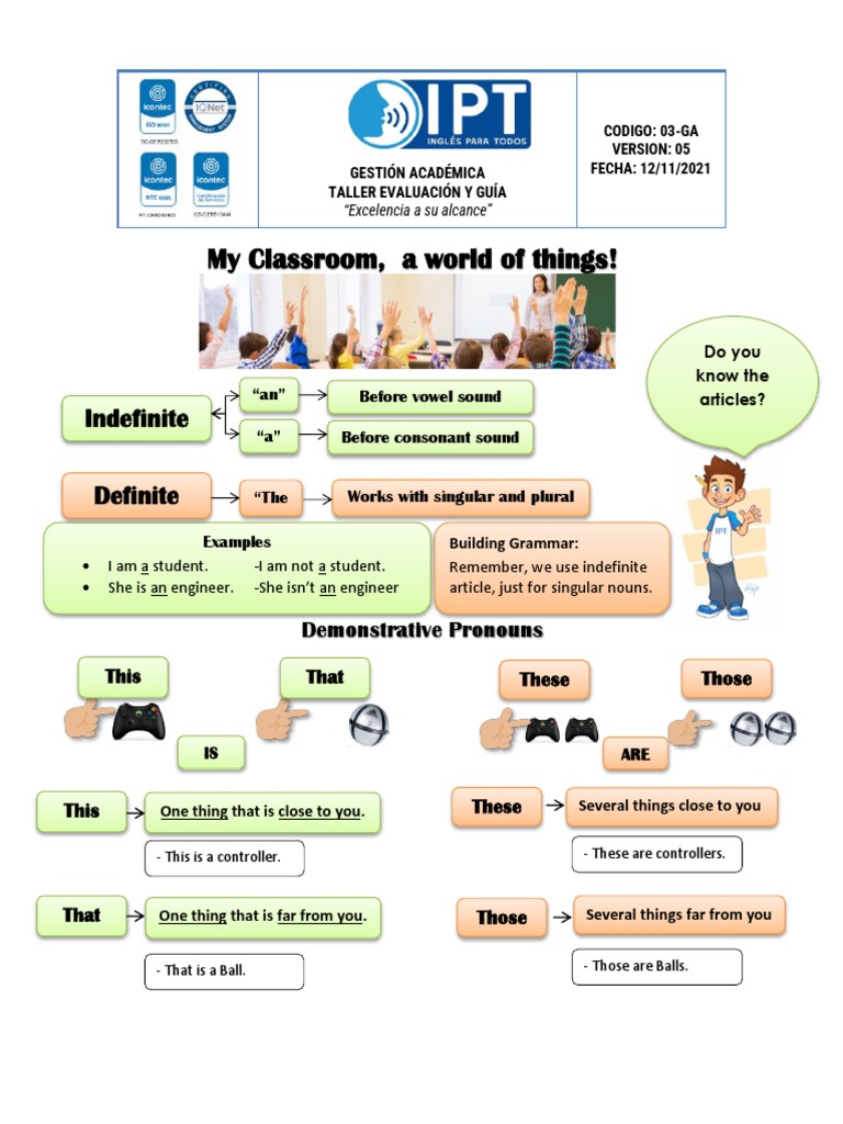 Unit 2 Use of demonstrative pronouns | PDF | Grammatical Number | Plural