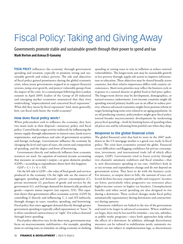 Understanding Fiscal Policy Dynamics | PDF | Finance & Money Management ...