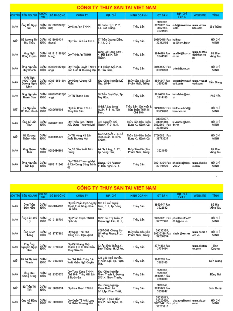 106 - DS 1.300 Cty Thuy San Tai Viet Nam | PDF