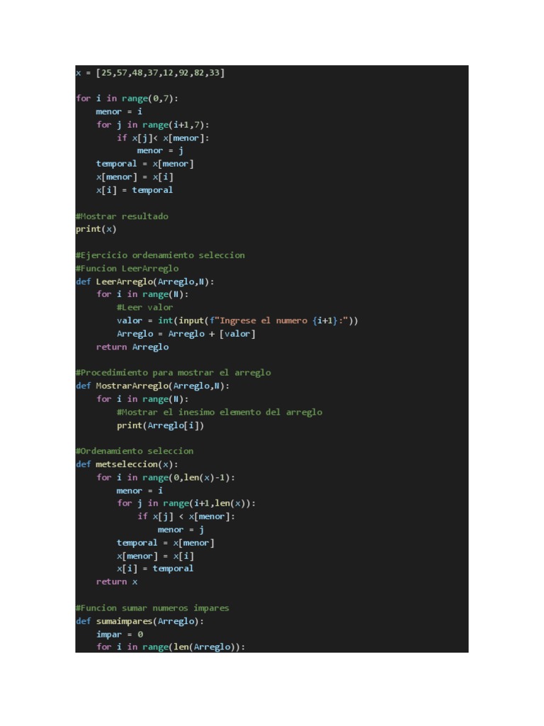 Algoritmos de Ordenamiento en Python | PDF | Programación de computadoras