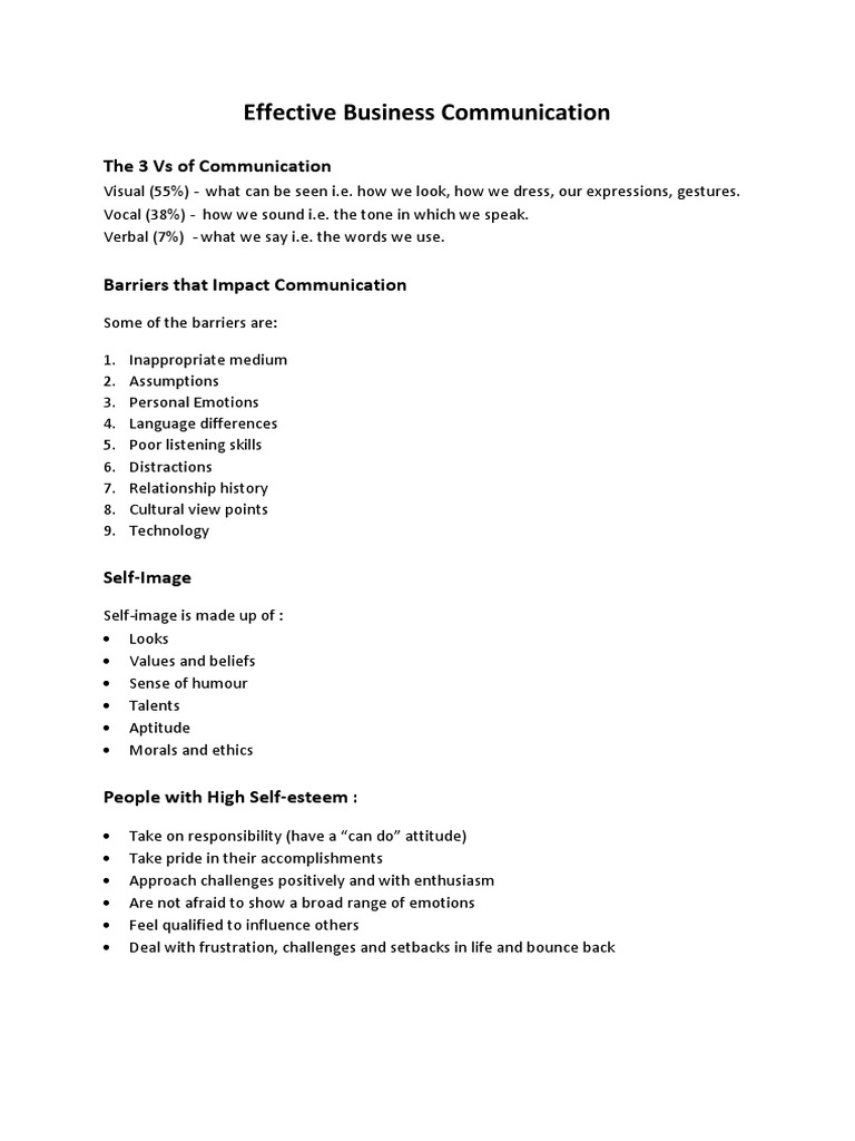 Notes - Effective Business Communication-2022 | PDF