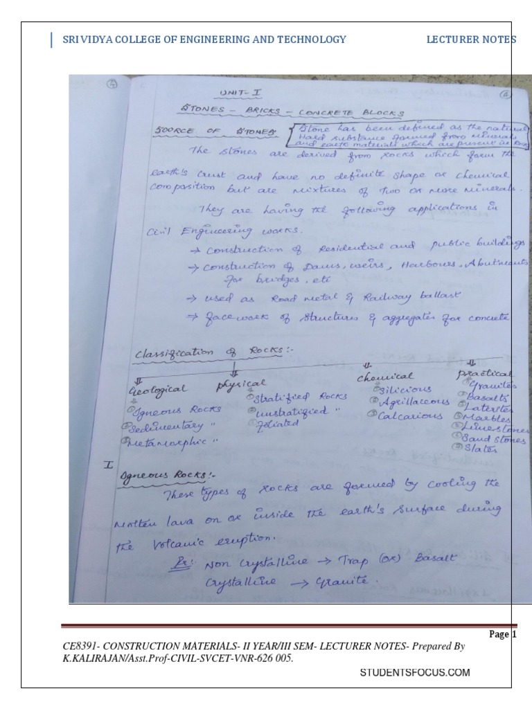 Sri Vidya College of Engineering and Technology Lecturer Notes | PDF ...