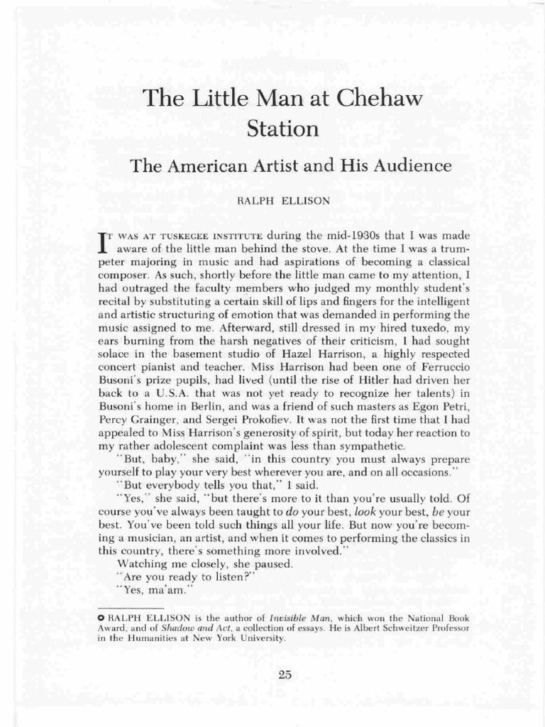 Ralph Ellison - The Little Man at Chehaw Station | PDF
