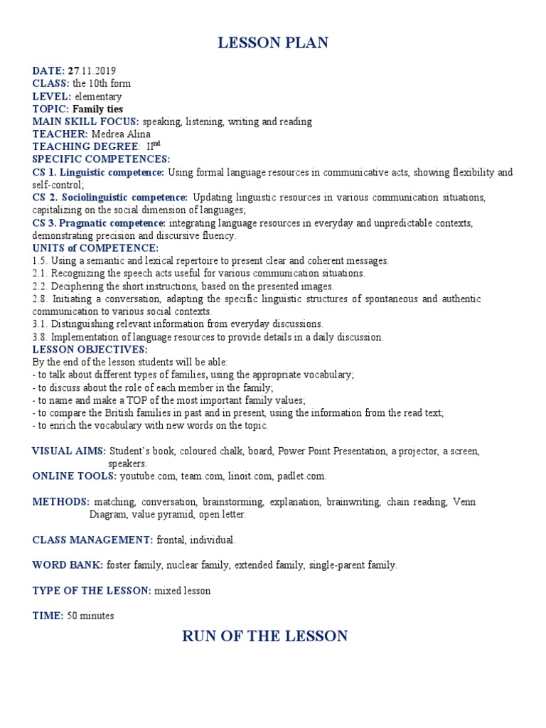 1 Lesson Plan | PDF | Linguistics | Communication