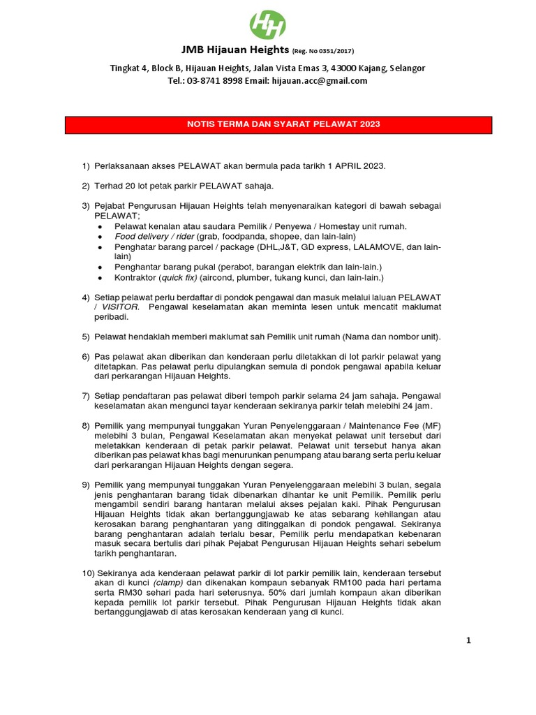 JMB Hijauan Heights: Tingkat 4, Block B, Hijauan Heights, Jalan Vista Emas 3, 43000 Kajang ...