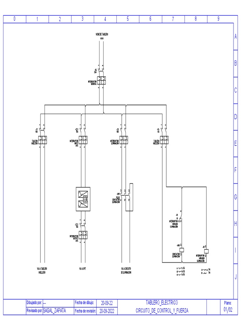 Esquema de circuito de control y fuerza de un tablero eléctrico | PDF