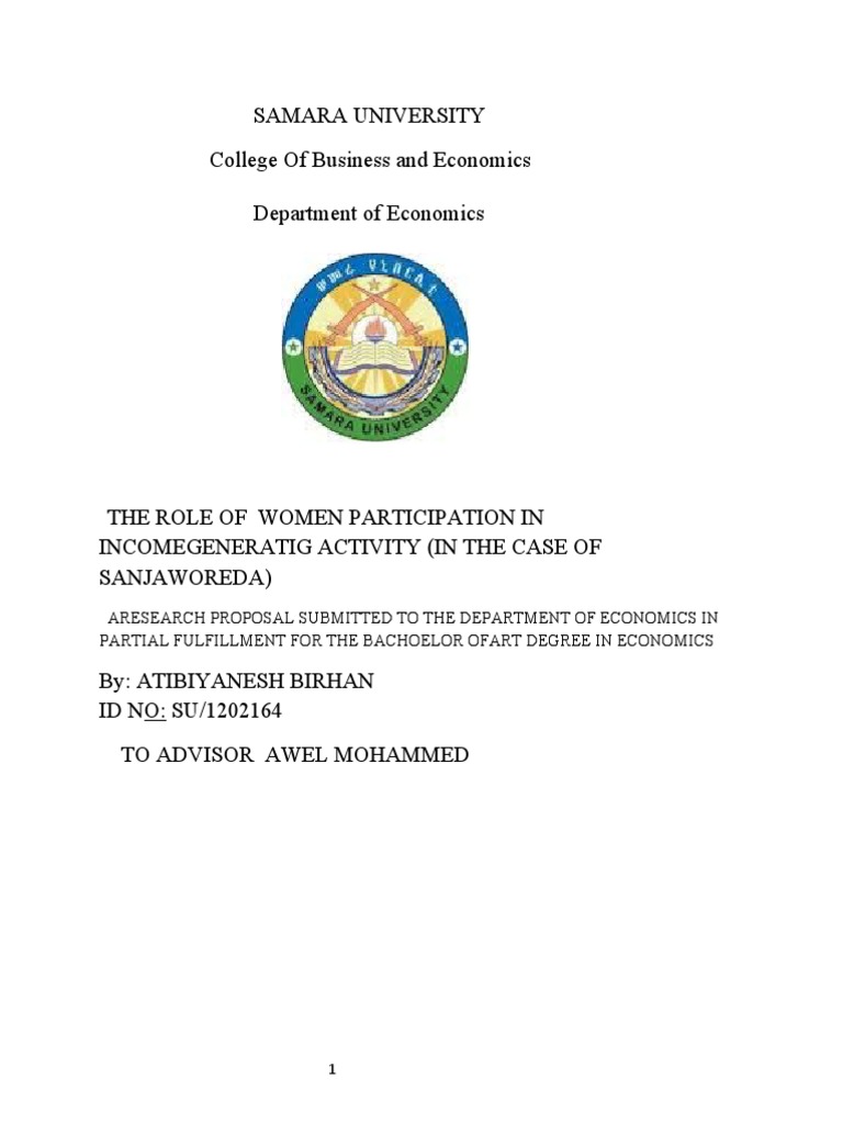 College of Business and Economics Department of Economics: Samara University | PDF