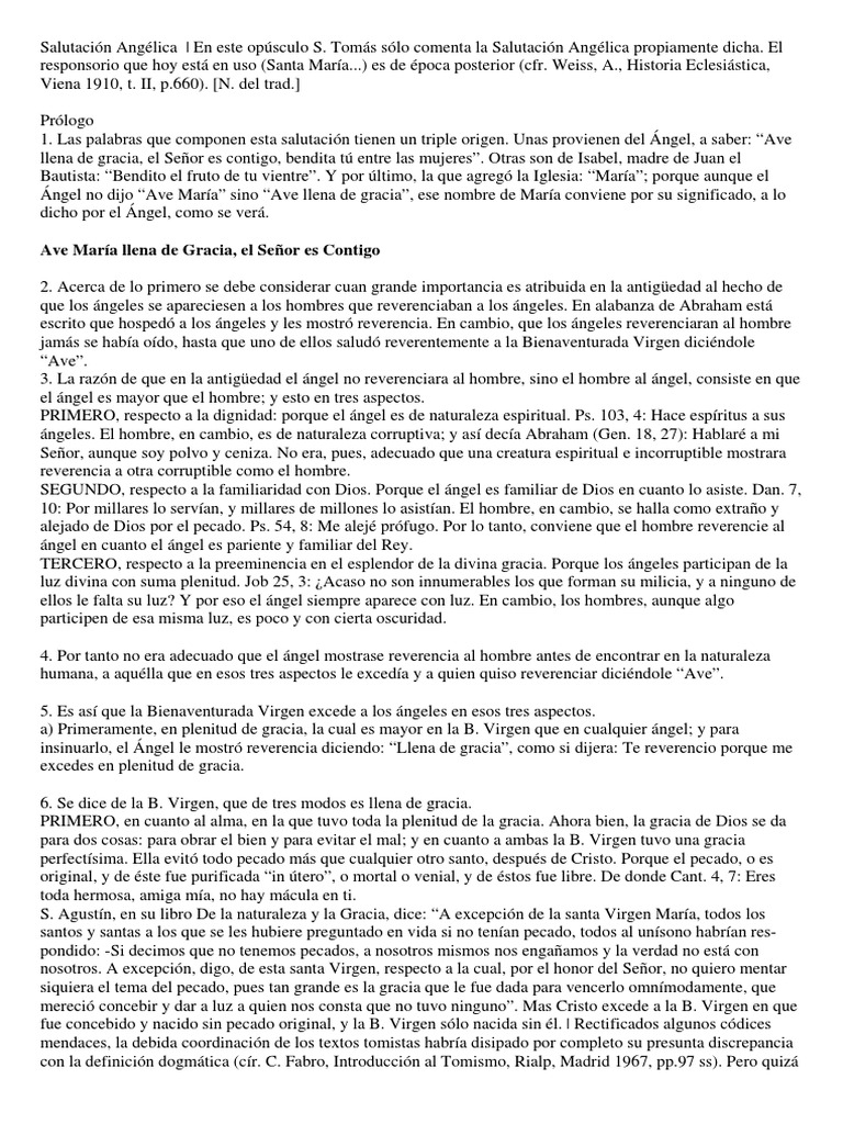 Aquino, Santo Tomas de - El Avemaria | PDF | María, madre de Jesús ...