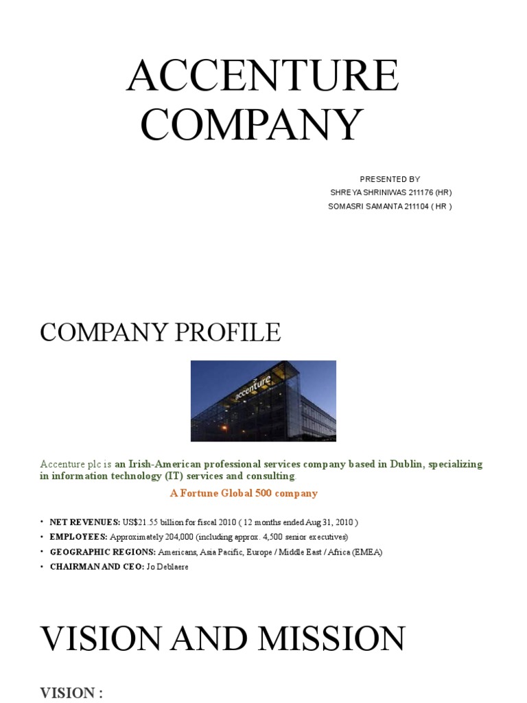 Accenture's Mission and Vision Overview | PDF